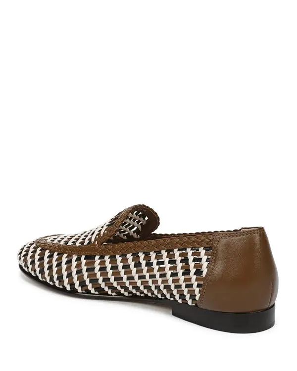 Veronica Beard Woven Leather Flats - Brown Mutli