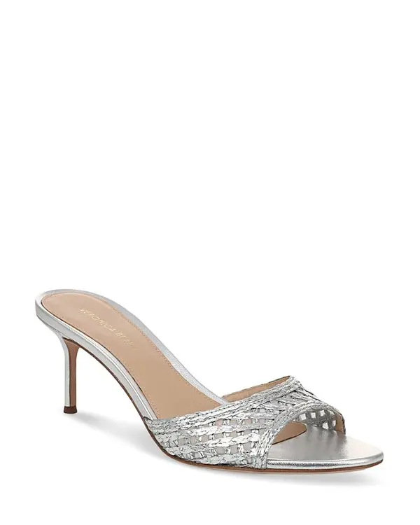 Veronica Beard Tia Lattice Sandals - Silver