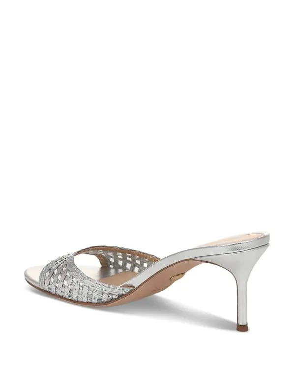 Veronica Beard Tia Lattice Sandals - Silver