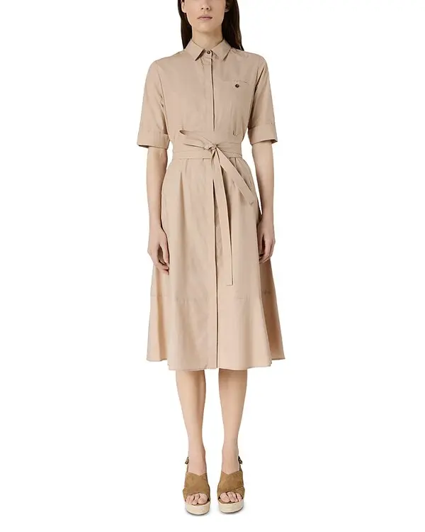 Gerard Darel Rana Belted Shirtdress - Camel