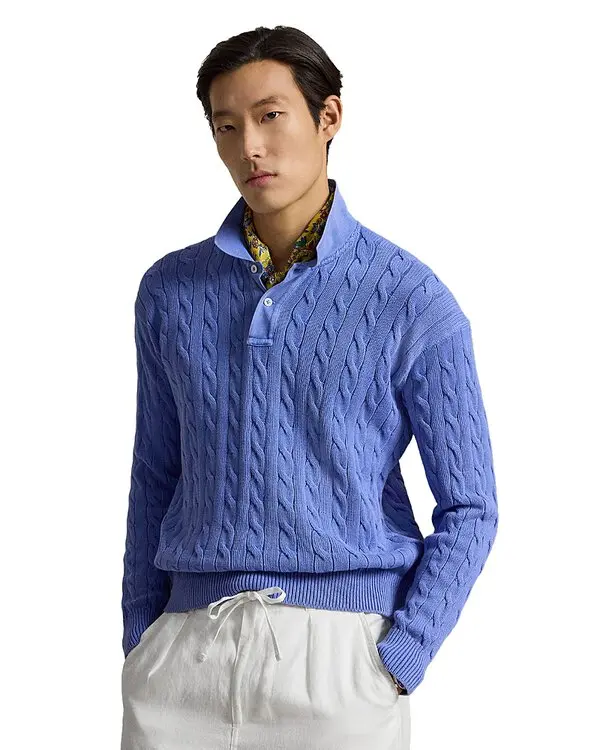 Polo Ralph Lauren Relaxed Fit Cable Knit Cotton Sweater - Maidstone Blue