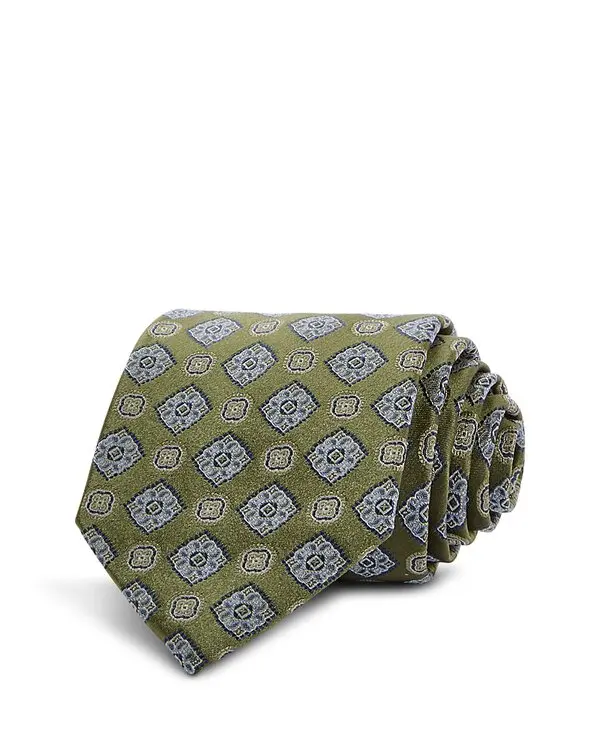 Bloomingdale'S Silk Medallion Neck Tie - Olive