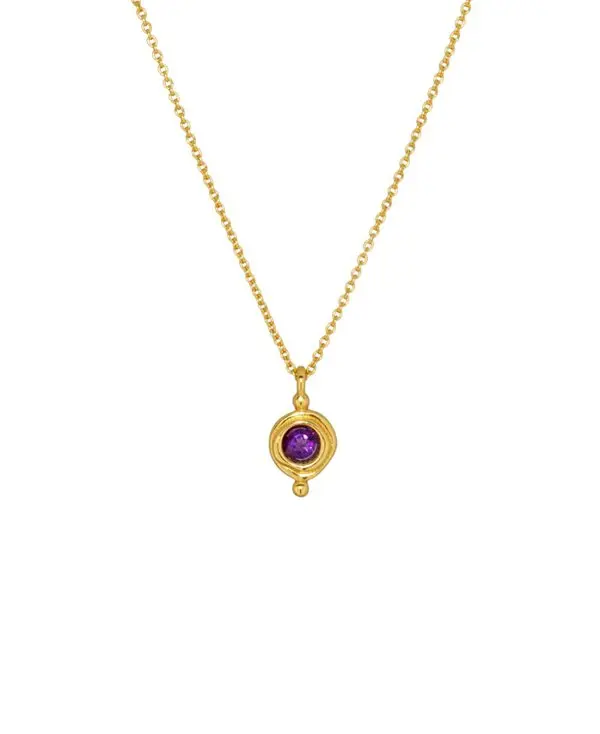 OTTOMAN HANDS Birthstone Pendant Necklace - February