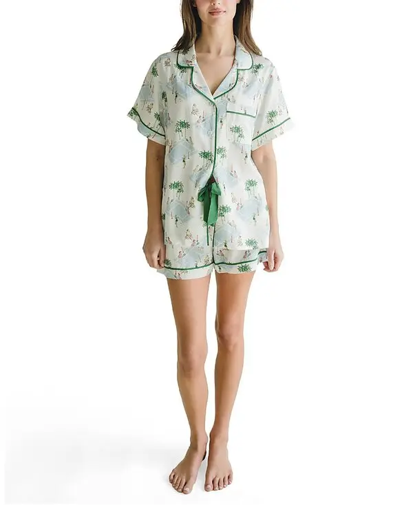 KATIE KIME Pajama Shorts Set - Blue