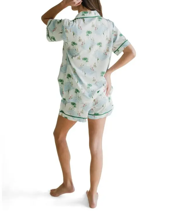 KATIE KIME Pajama Shorts Set - Blue