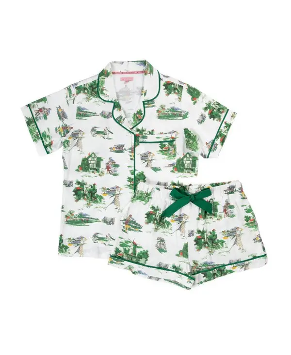 KATIE KIME Golf Toile Pajama Shorts Set
