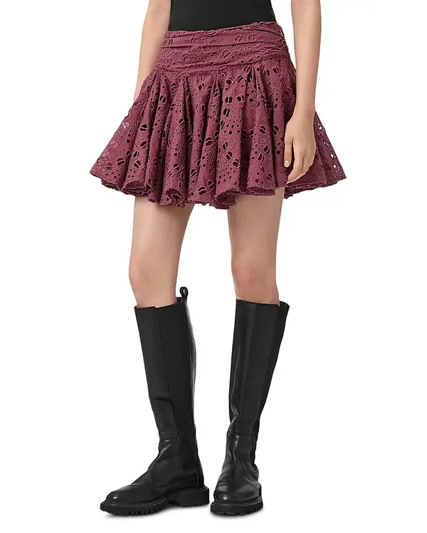 ALLSAINTS Dotty Mini Skirt - Raspberry
