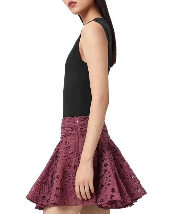 ALLSAINTS Dotty Mini Skirt - Raspberry