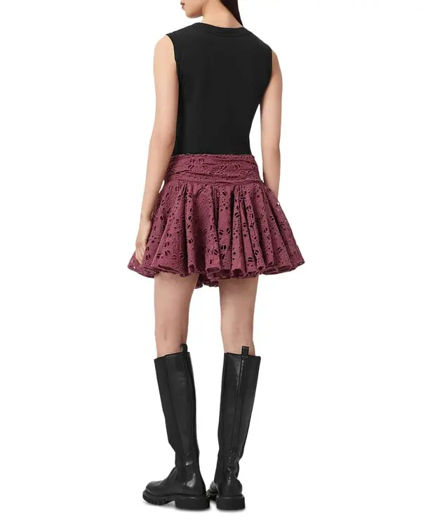 ALLSAINTS Dotty Mini Skirt - Raspberry