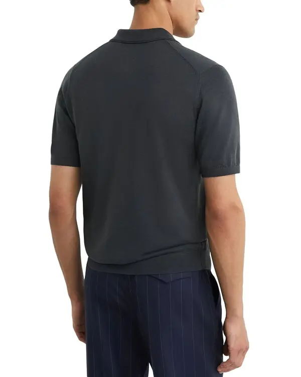 REISS Manor Merino Wool Polo Shirt - Vulcan Grey
