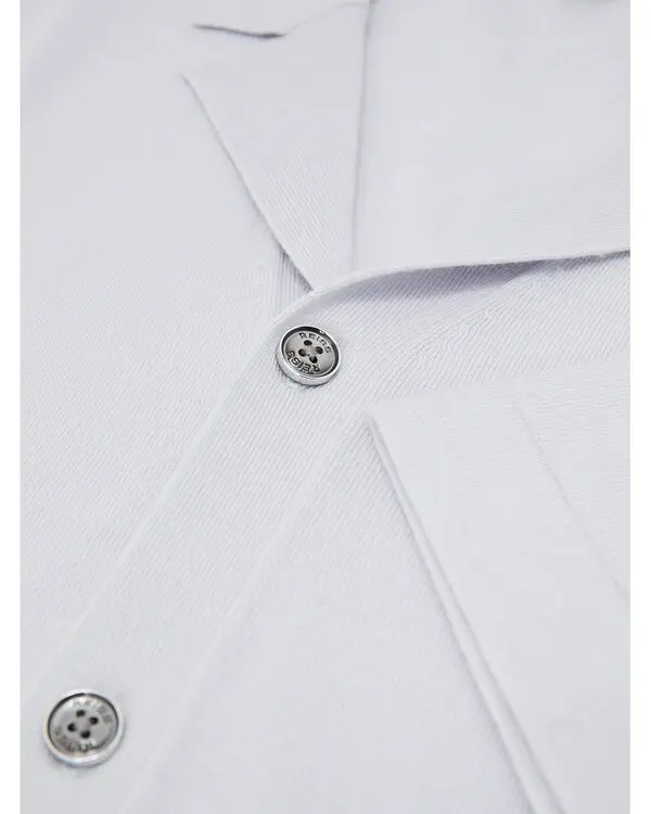 REISS Grafton Cuban Merino Wool Shirt - Frost Blue