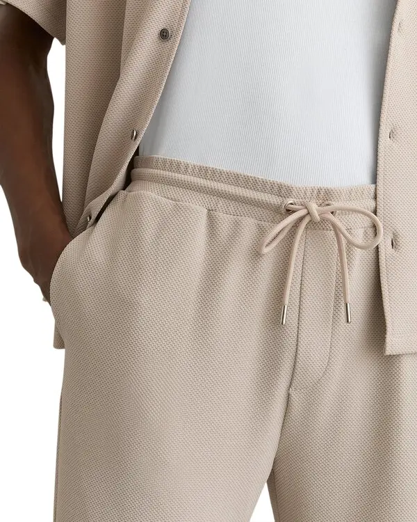 REISS Textured Drawstring Shorts - Stone