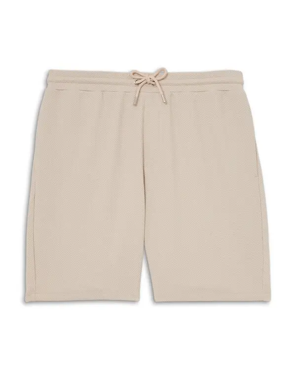 REISS Textured Drawstring Shorts - Stone