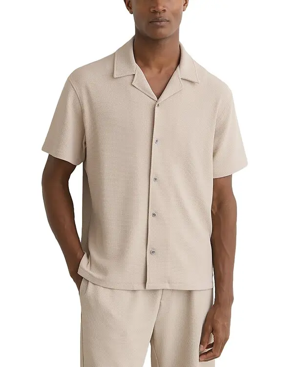 REISS Cedric Textured Cuban Shirt