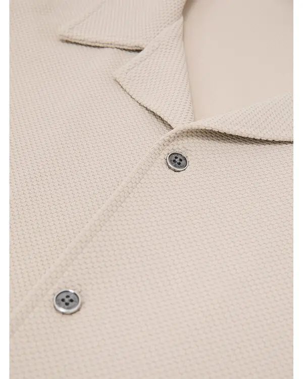 REISS Cedric Textured Cuban Shirt