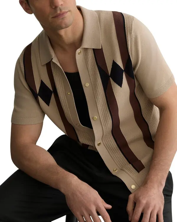 REISS Axis Stripe Polo Shirt