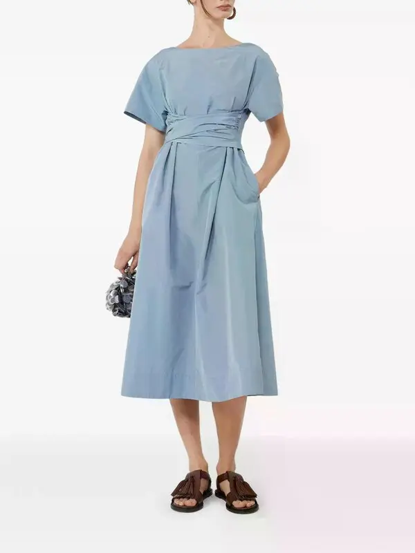Max Mara Tie-waist Taffeta Midi Dress