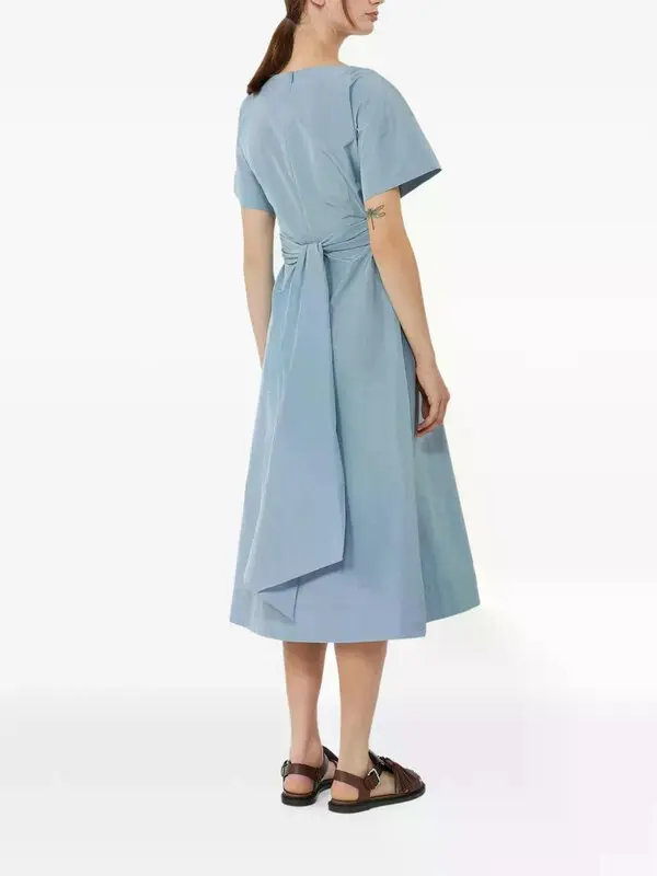 Max Mara Tie-waist Taffeta Midi Dress