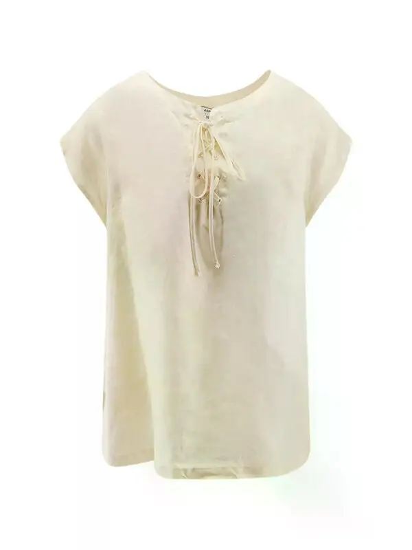 Aspesi Lace-up T-shirt - Neutrals