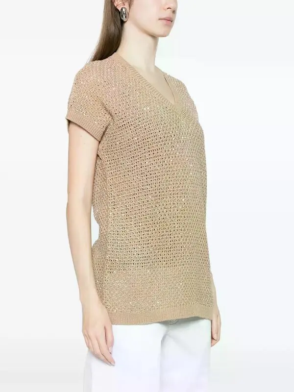 Fabiana Filippi Sequin-embellished Knit Vest - Neutrals