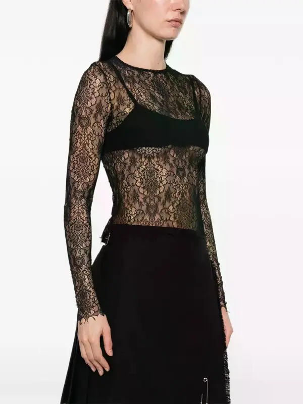 PAULINE DUJANCOURT Lace Long-sleeve Top