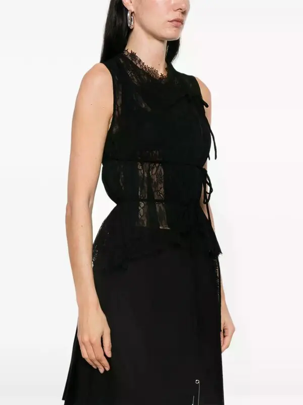 PAULINE DUJANCOURT Lace Tie Top