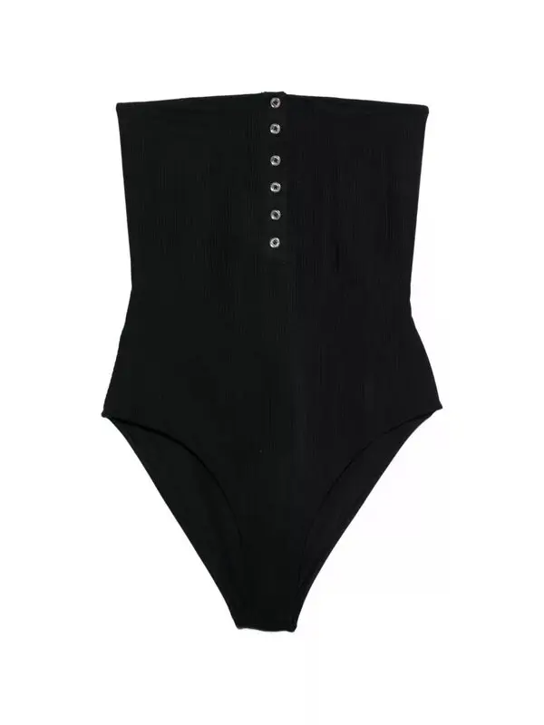TOTEME Ribbed Strapless One-piece Swimsuit - Black