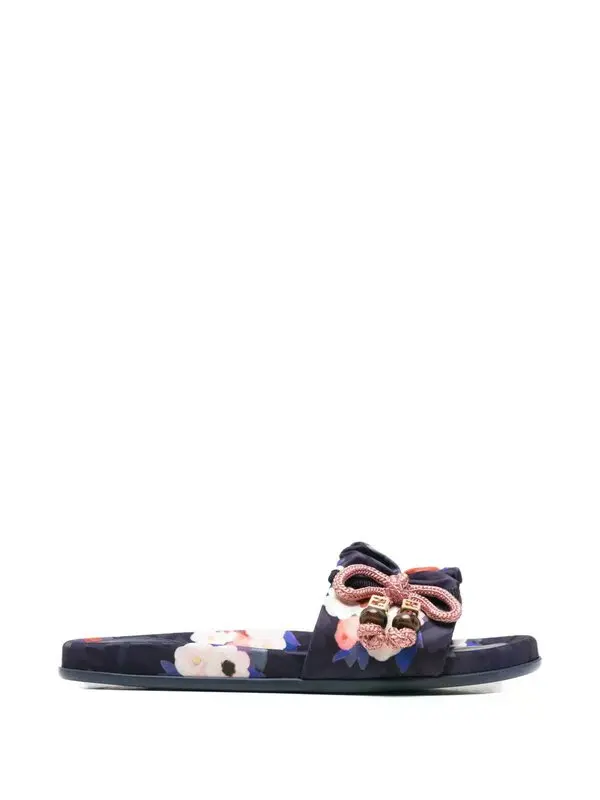 Fendi Floral-print Flat Sandals