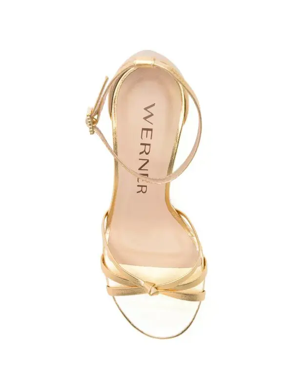 WERNER Knotted Ankle-strap Sandals - Gold