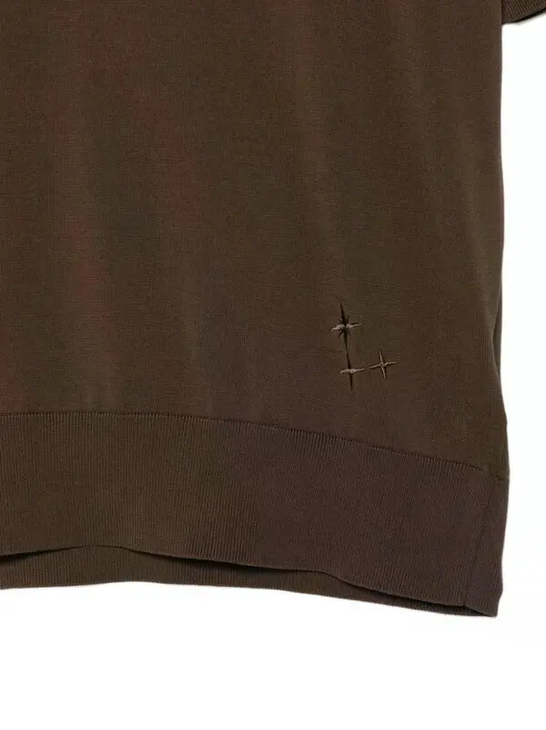 LANEUS Distressed Polo Shirt