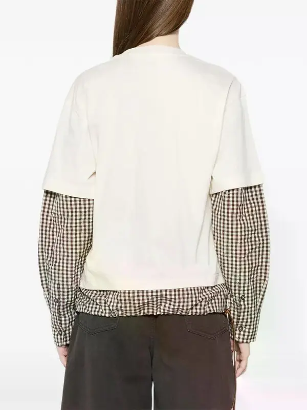 Moncler Gingham Layered T-shirt - Neutrals