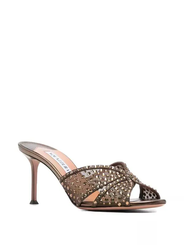AQUAZZURA Crystal Lover Sandals - Brown