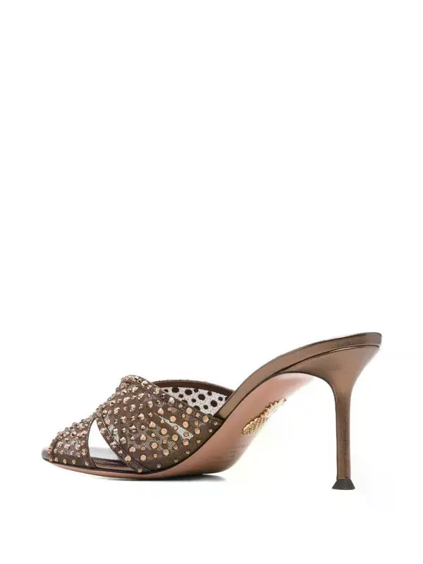 AQUAZZURA Crystal Lover Sandals - Brown