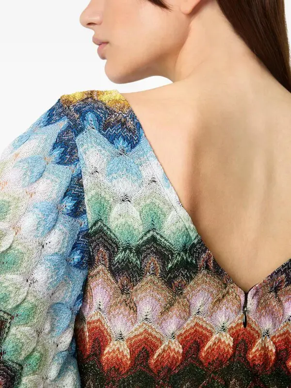 Missoni V-neck Chevron-pattern Mini Dress