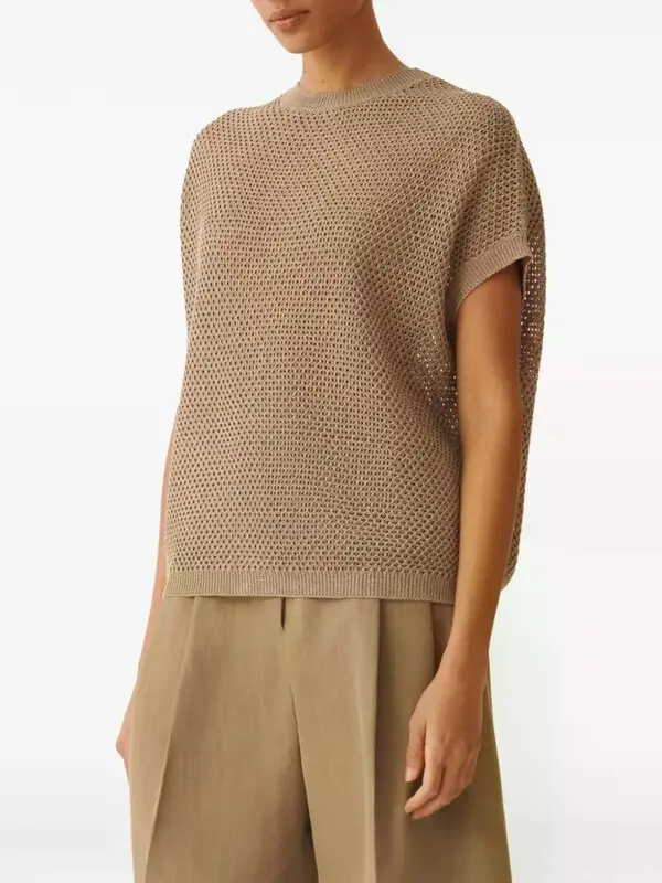 Fabiana Filippi Crew Neck Ribbed Top