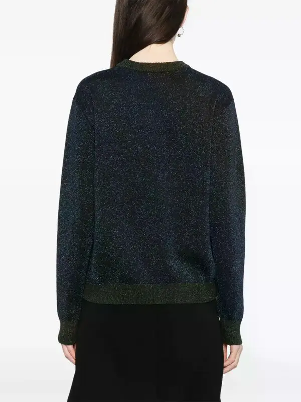 Cynthia Rowley Metallic Crew Neck Sweater - Blue