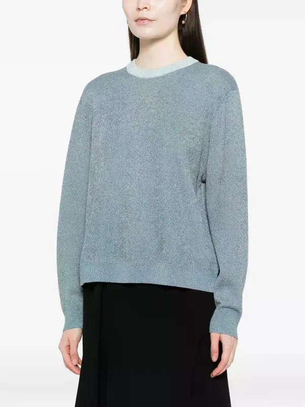 Cynthia Rowley Metallic Crew Neck Jumper - Blue