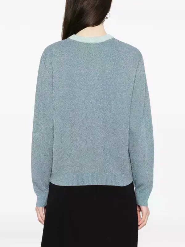 Cynthia Rowley Metallic Crew Neck Jumper - Blue