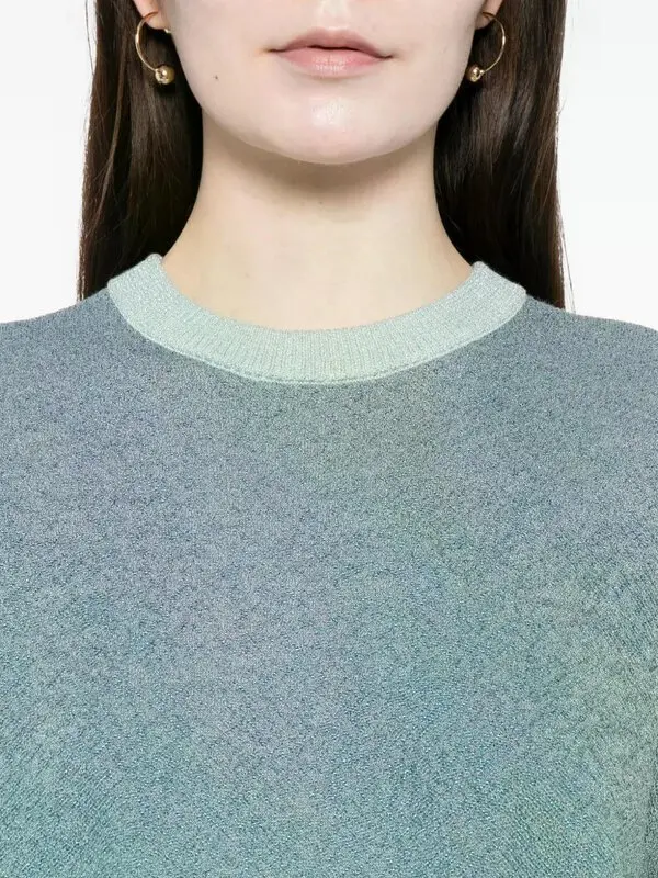 Cynthia Rowley Metallic Crew Neck Jumper - Blue