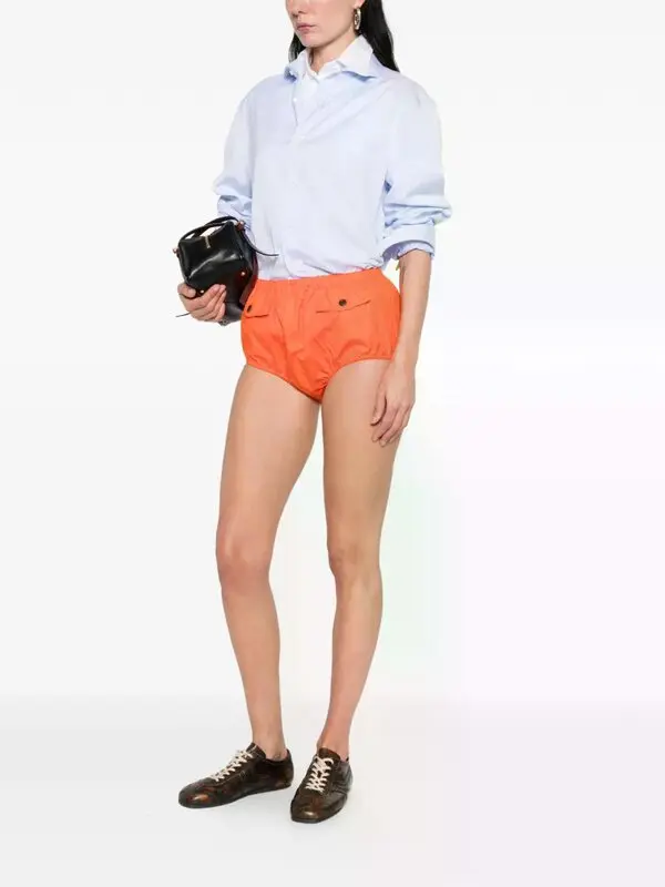 Prada Button Flap Pocket Shorts - Orange