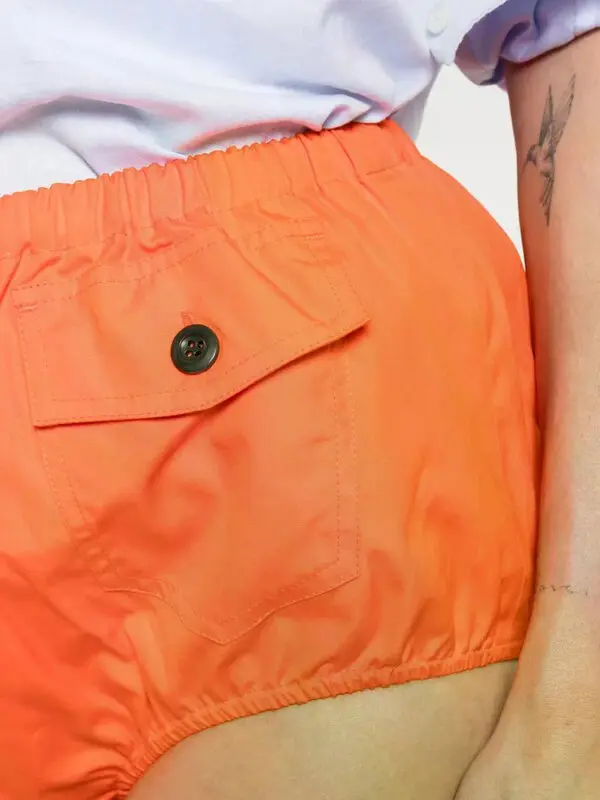 Prada Button Flap Pocket Shorts - Orange
