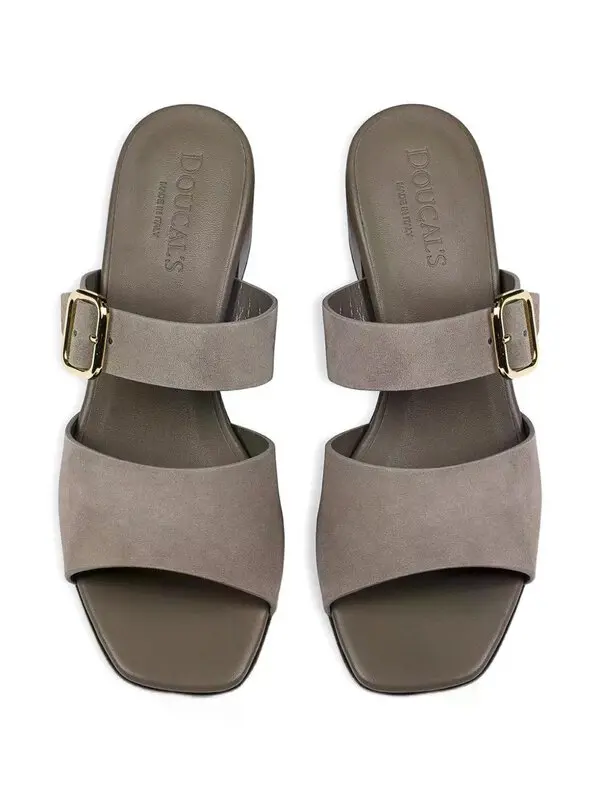 DOUCAL'S Double-strap Suede Sandals - Grey