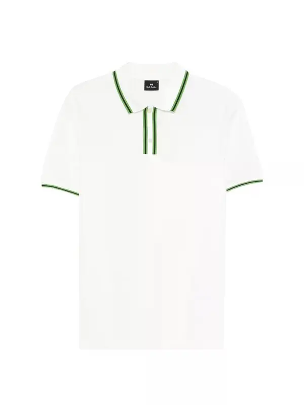 Paul Smith Striped Collar Polo Shirt - White