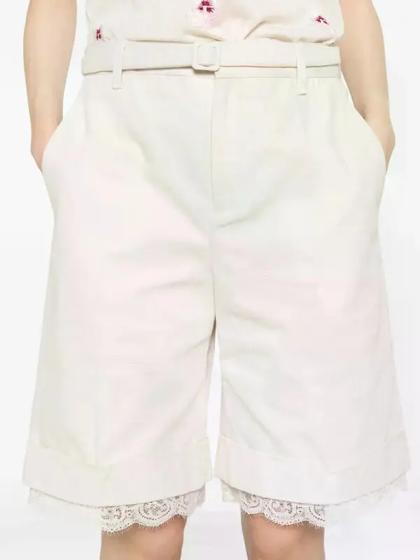 Vivetta Belted Lace Trim Shorts