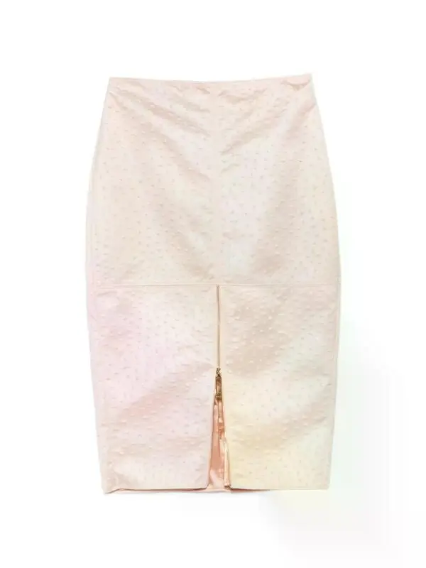 Elisabetta Franchi Embossed Zip Skirt - Pink