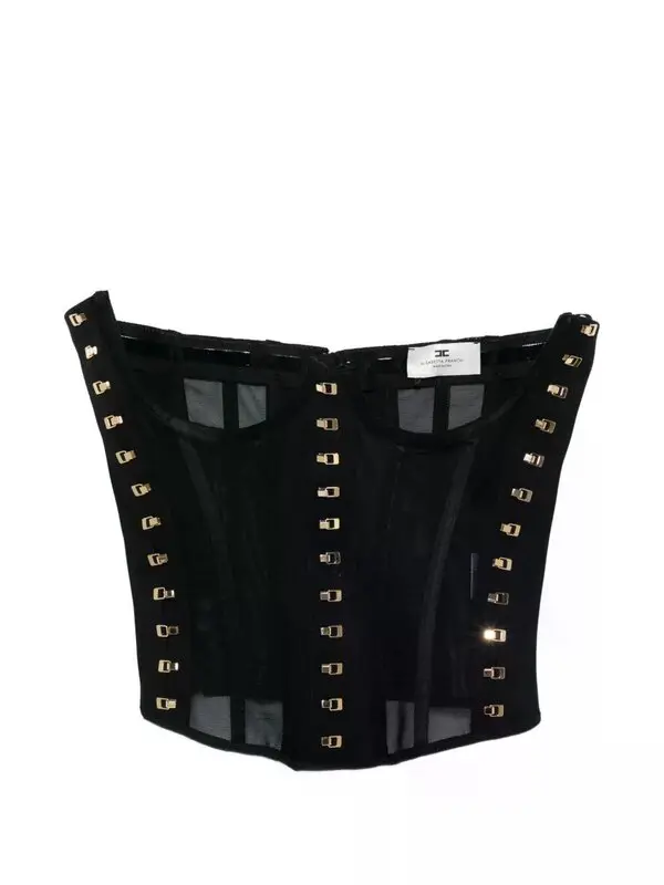 Elisabetta Franchi Metal Detail Corset - Black