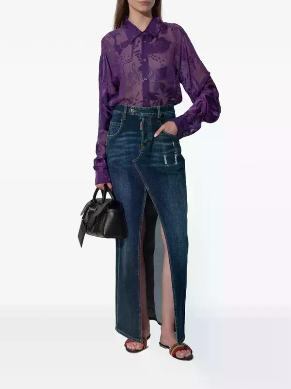 Dsquared2 Distressed Slit Maxi Skirt