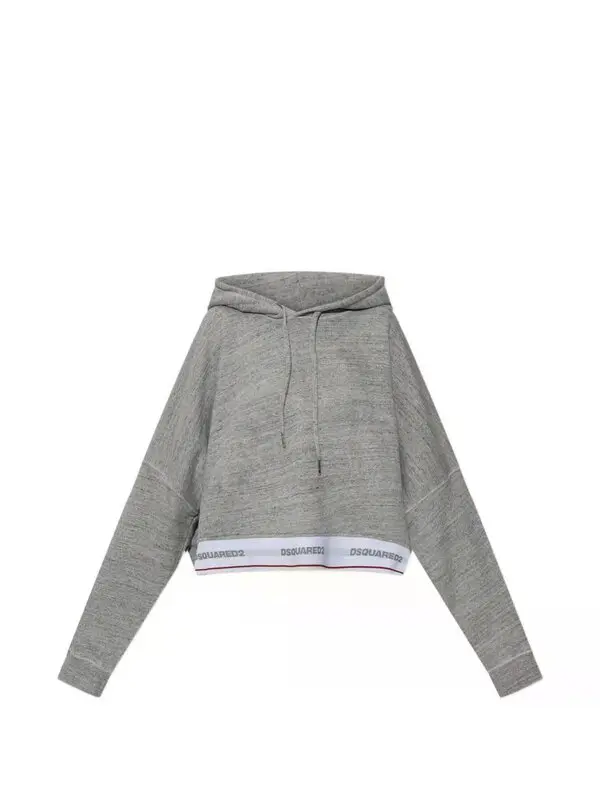 Dsquared2 Cropped Logo Tape Hoodie
