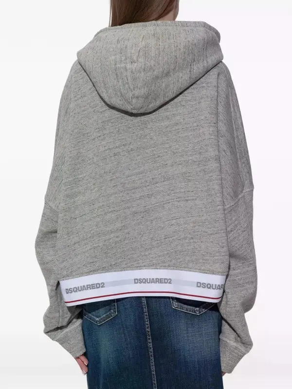 Dsquared2 Cropped Logo Tape Hoodie
