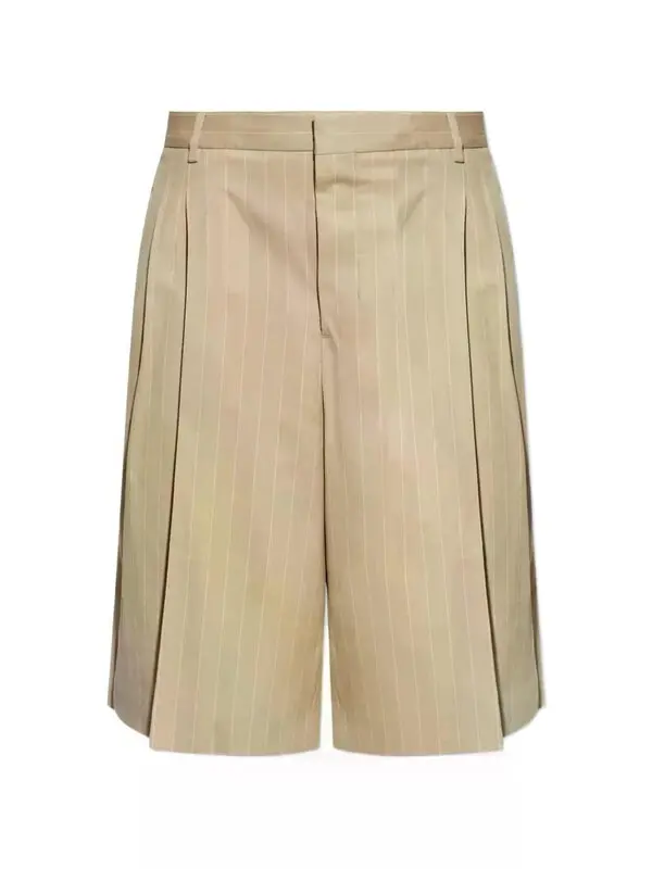 AMI Paris Pinstripe Pleated Shorts